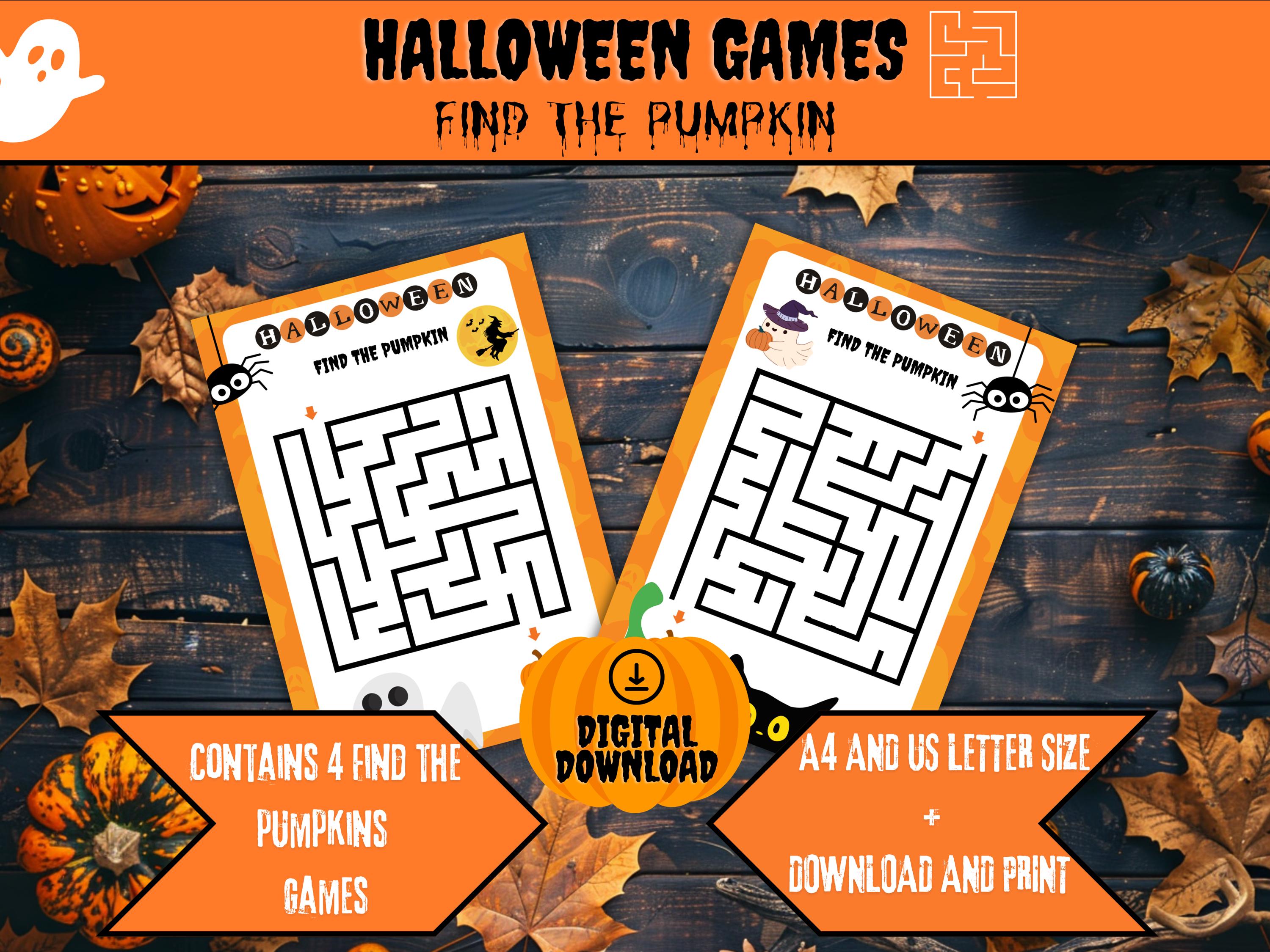 Pumpkin Hunt Halloween Maze Game | Fun Kids Activity | Printable PDF ...