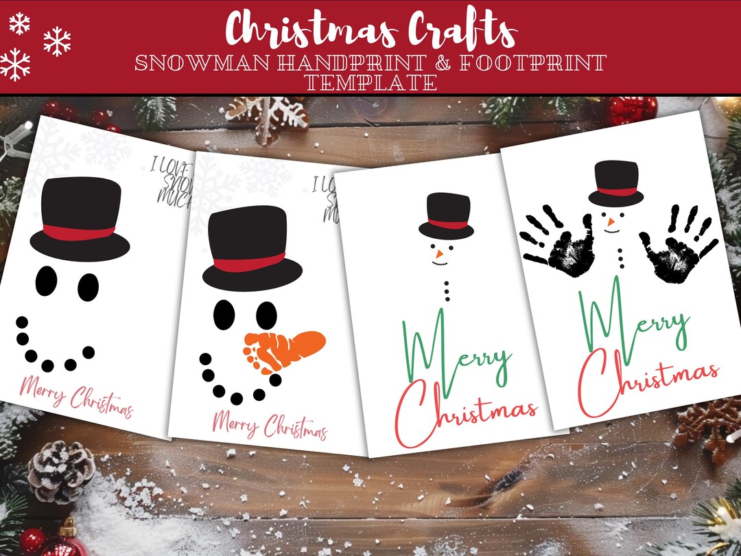 Snowman Handprint & Footprint Templates – Christmas Craft Printable ...