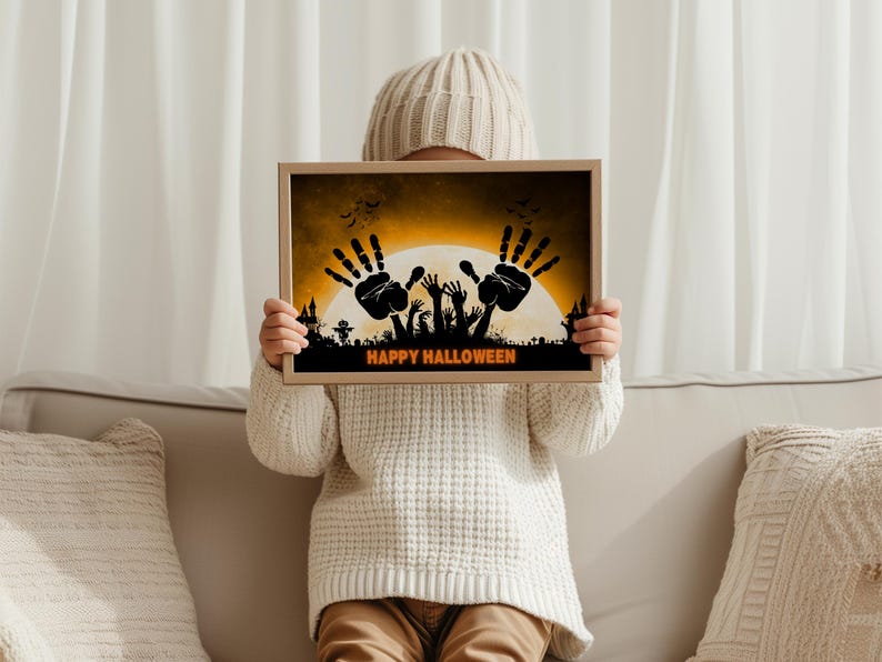 Zombie Handprint Halloween Craft – Spooky Art Activity (digital ...