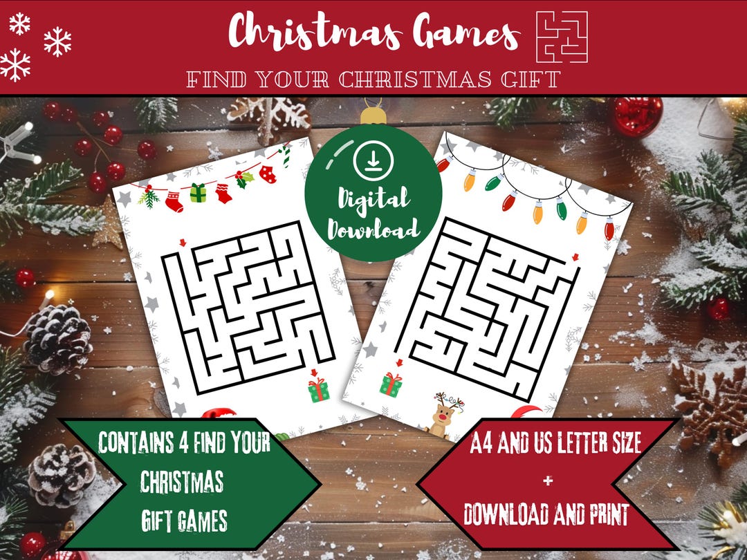 Christmas Gift Hunt Maze Game | Fun Kids Activity | Printable PDF ...