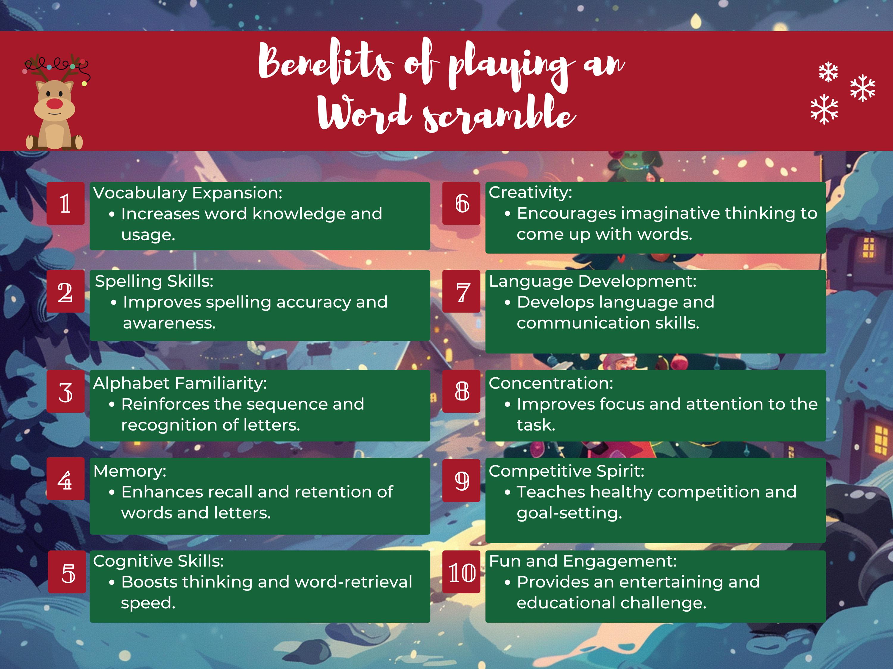 Christmas Word Scramble Game: Family Holiday Activity (printable PDF ...