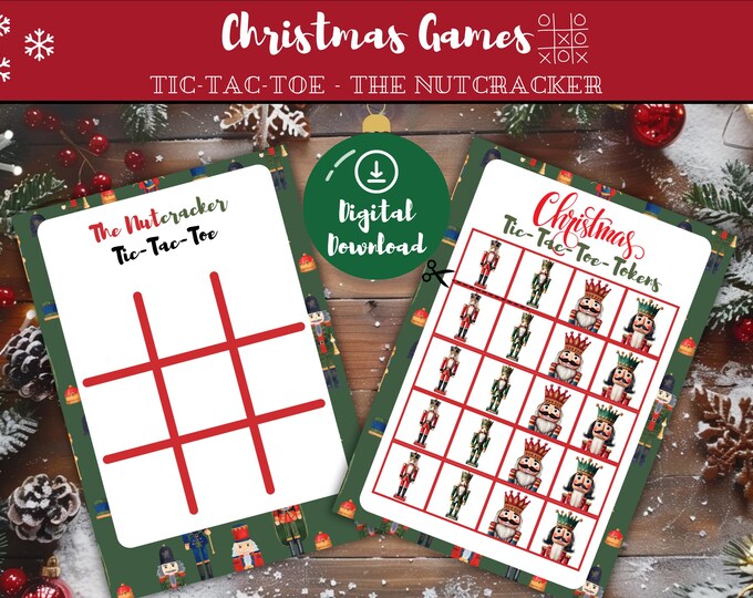 Merry Kissmas Tic Tac Toe Printable Christmas Game (PDF Instant Digital ...
