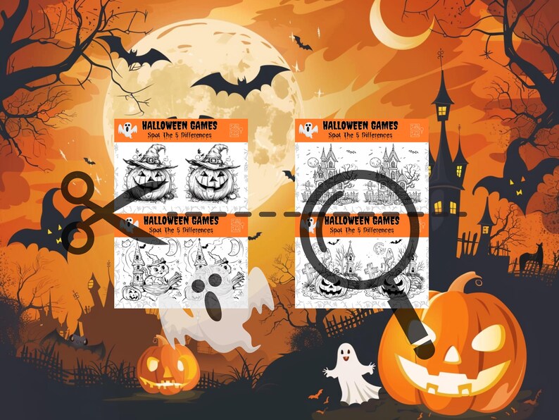 Halloween 'spot the Difference' Puzzles | Digital Download | Fun and ...