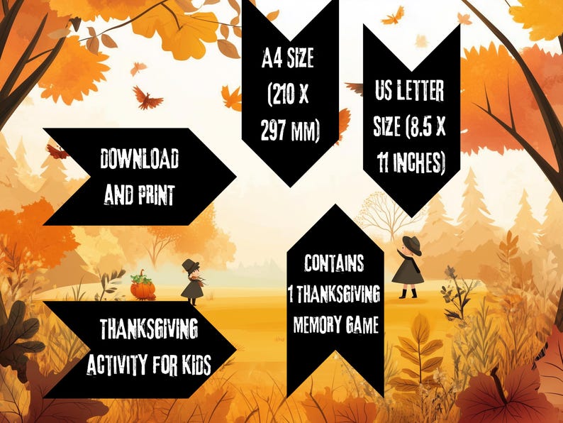 Thanksgiving Memory Game: Printable Holiday Matching Cards (digital ...