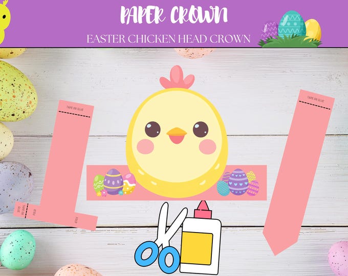 Squirrel Paper Coloring Crown, Animal Paper Hat for Kids, Instant ...