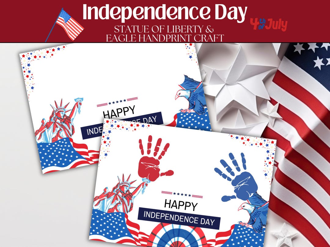 4th of July Handprint Craft Printable – Baby First 4th July Art With ...
