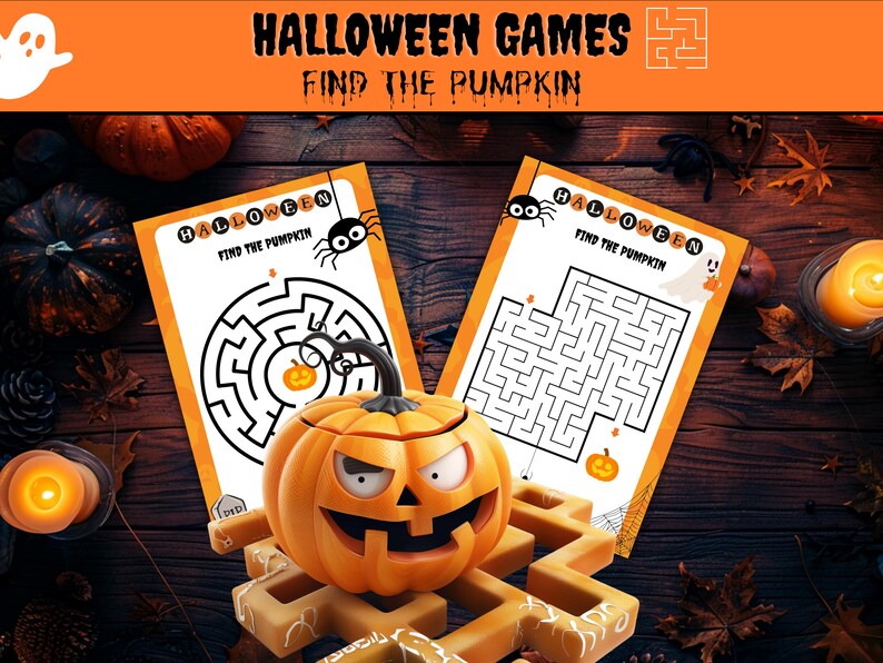 Pumpkin Hunt Halloween Maze Game | Fun Kids Activity | Printable PDF ...