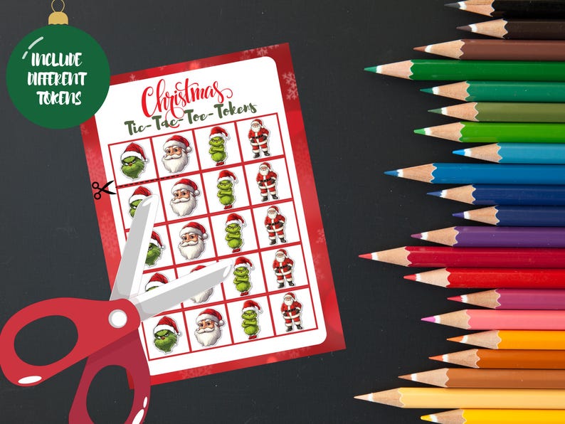 Tic-tac-toe Christmas Game Digital Download Christmas Tic-tac-toe Fun ...