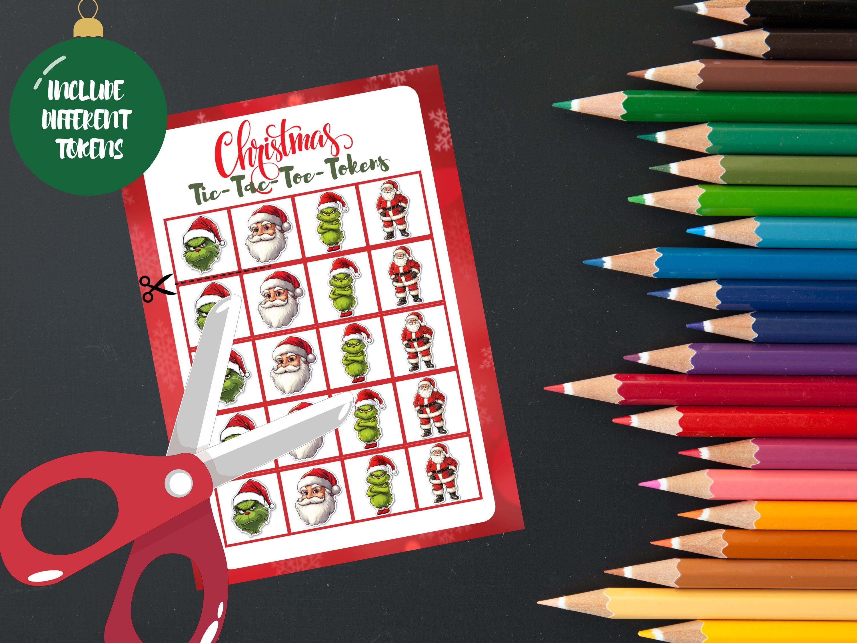 Tic-tac-toe Christmas Game | Digital Download | Christmas Tic-tac-toe ...