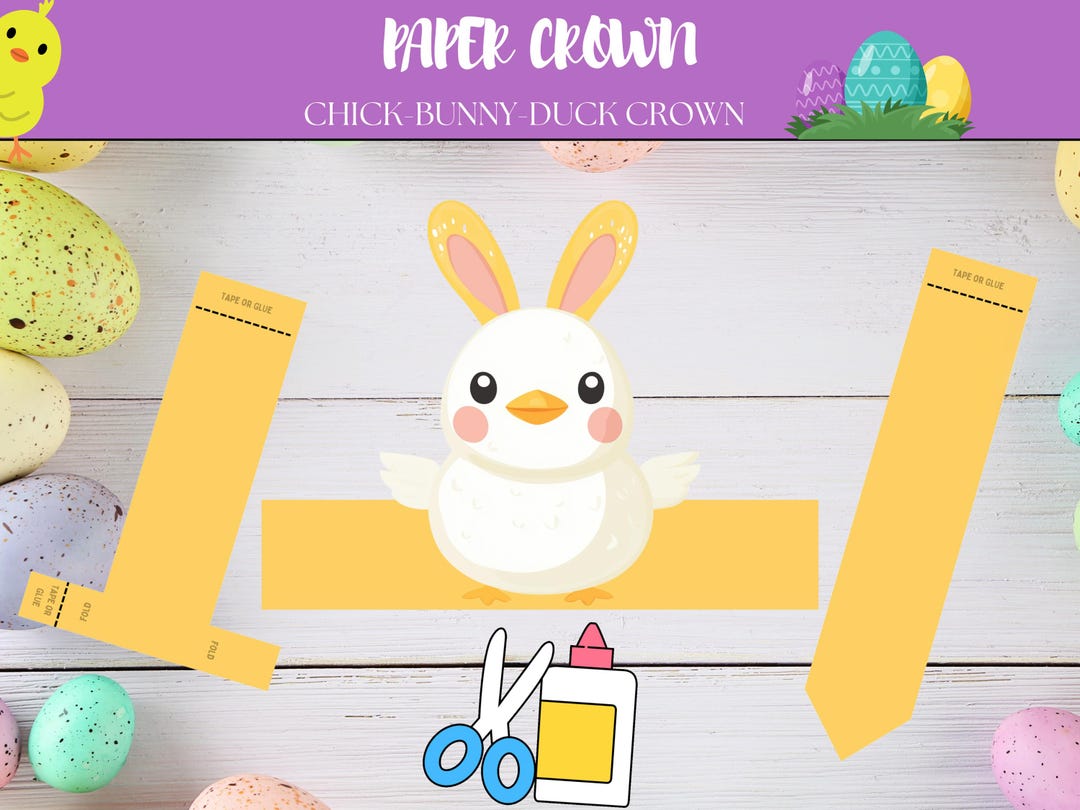 Easter Chick Bunny Duck Paper Crown – Full-color Printable Paper ...
