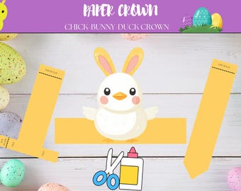Easter Chick Bunny Duck Crown: Printable Paper Headband (PDF) - Etsy