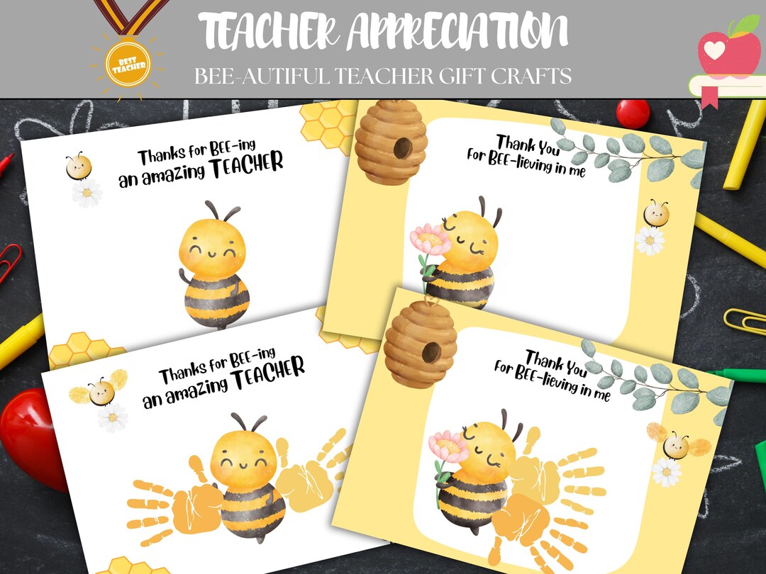 Bee Classroom Gift, Bee Gift for Class, Bee Handprint Craft, Bee ...