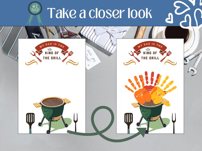 BBQ Handprint Father's Day Craft, Printable Grill Keepsake for Toddlers ...