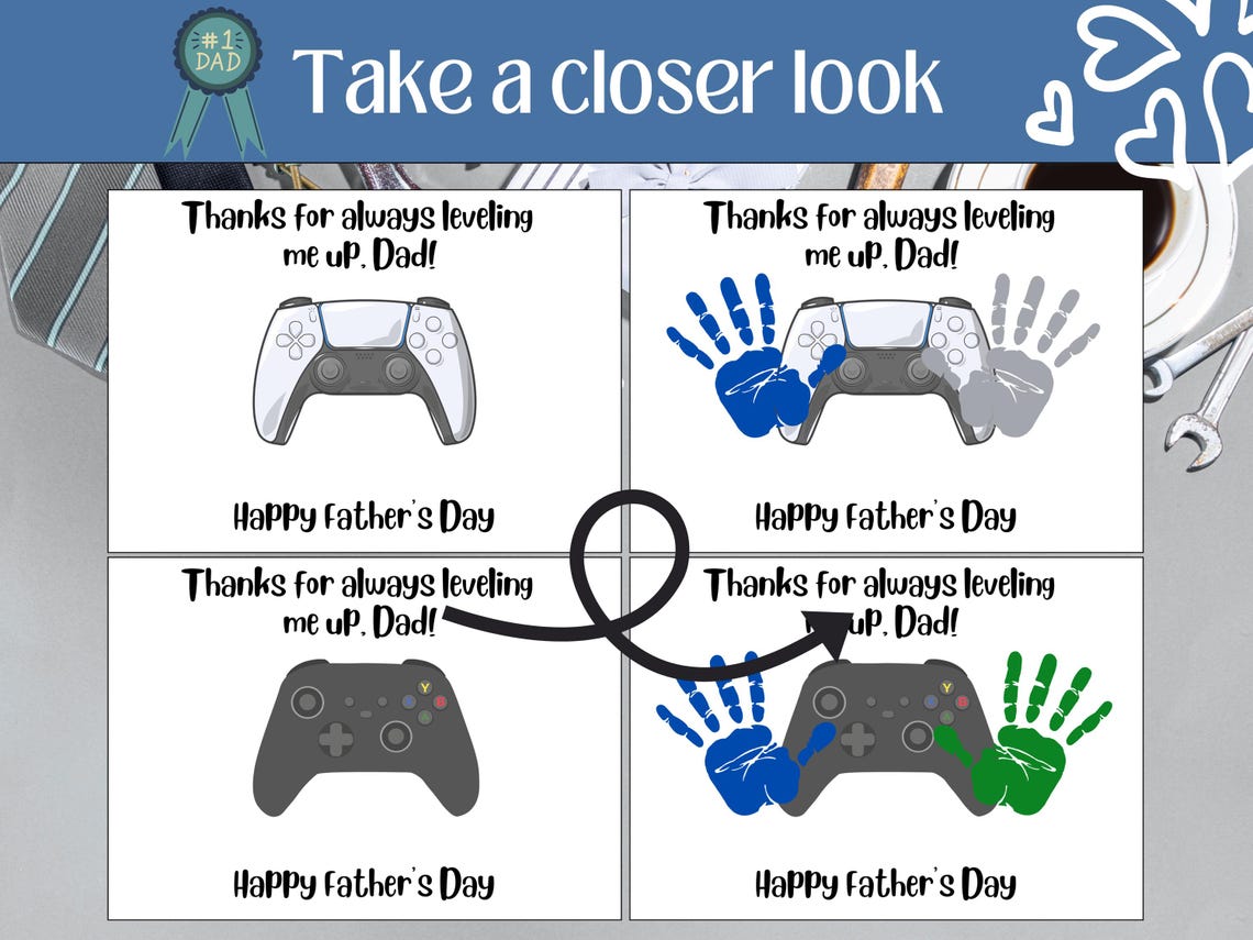 Gamer Dad Handprint Craft, Father's Day Gift (digital Download) - Etsy