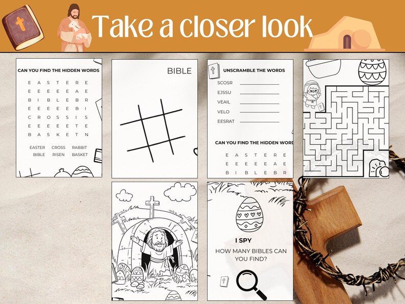 Bible Easter Activity Placemat – Printable Christian Game, Word Search ...