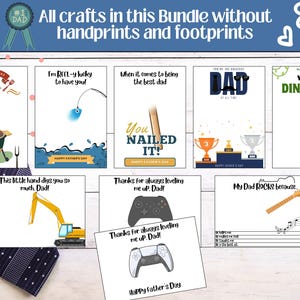 Father's Day Handprint and Footprint Craft Bundle: DIY Cards for Dad ...