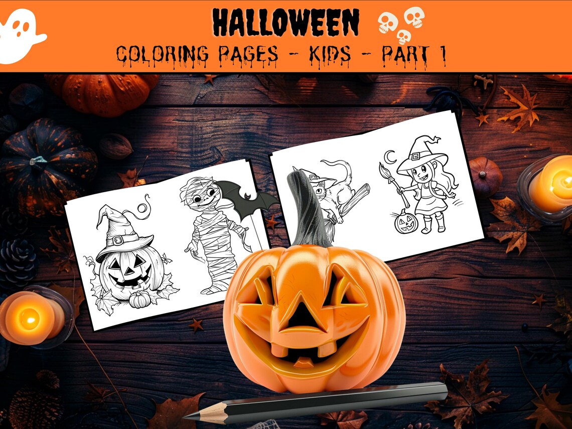Halloween Coloring Pages for Kids | Digital Download | Fun & Spooky ...
