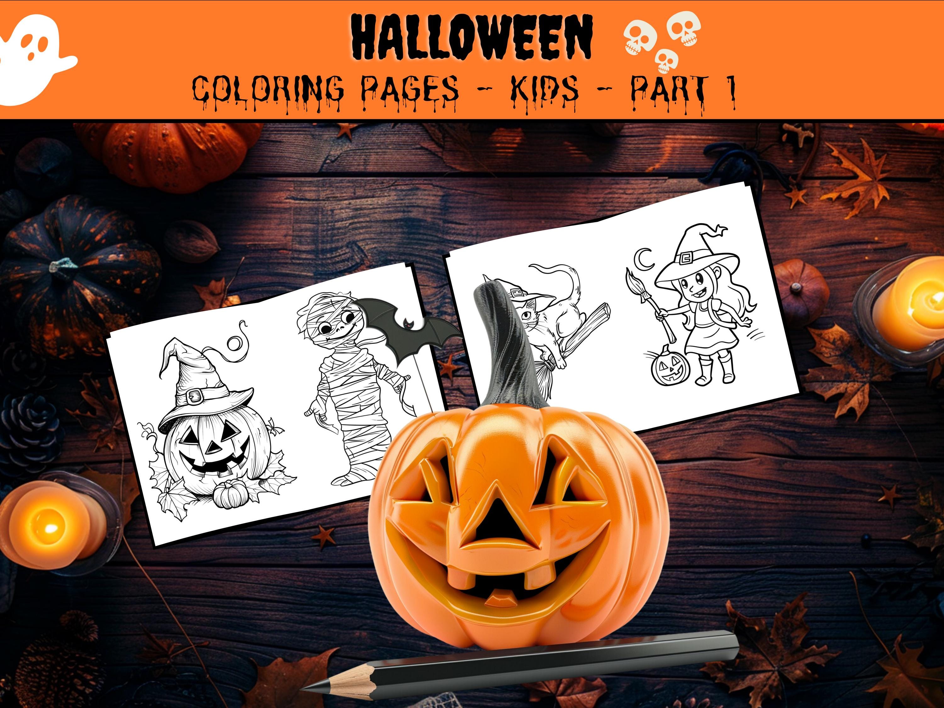 Halloween Coloring Pages for Kids | Digital Download | Fun & Spooky ...