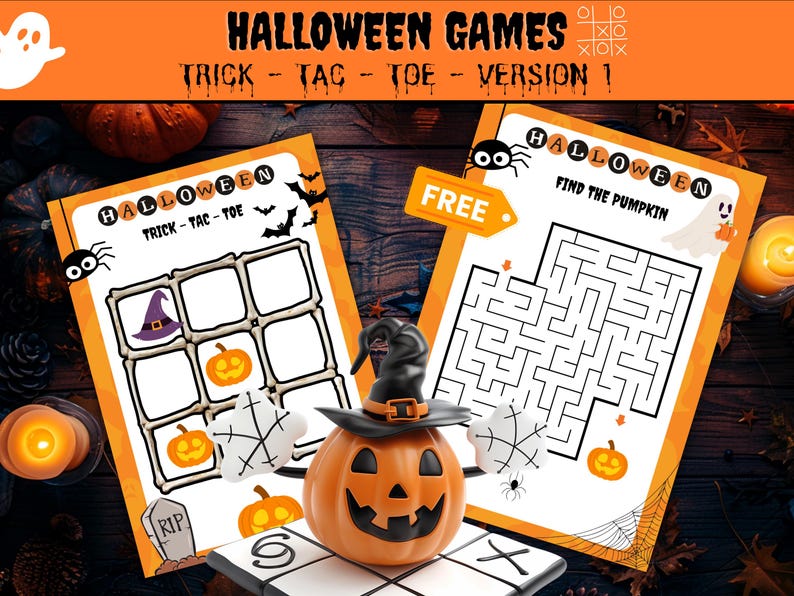 Halloween "trick-tac-toe" Game – Printable Spooky Tic-tac-toe Activity ...