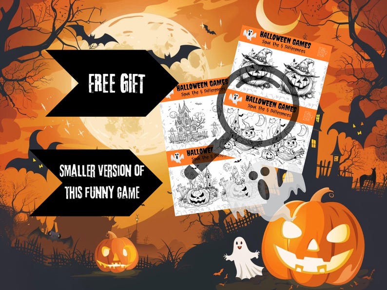 Halloween 'spot the Difference' Puzzles | Digital Download | Fun and ...