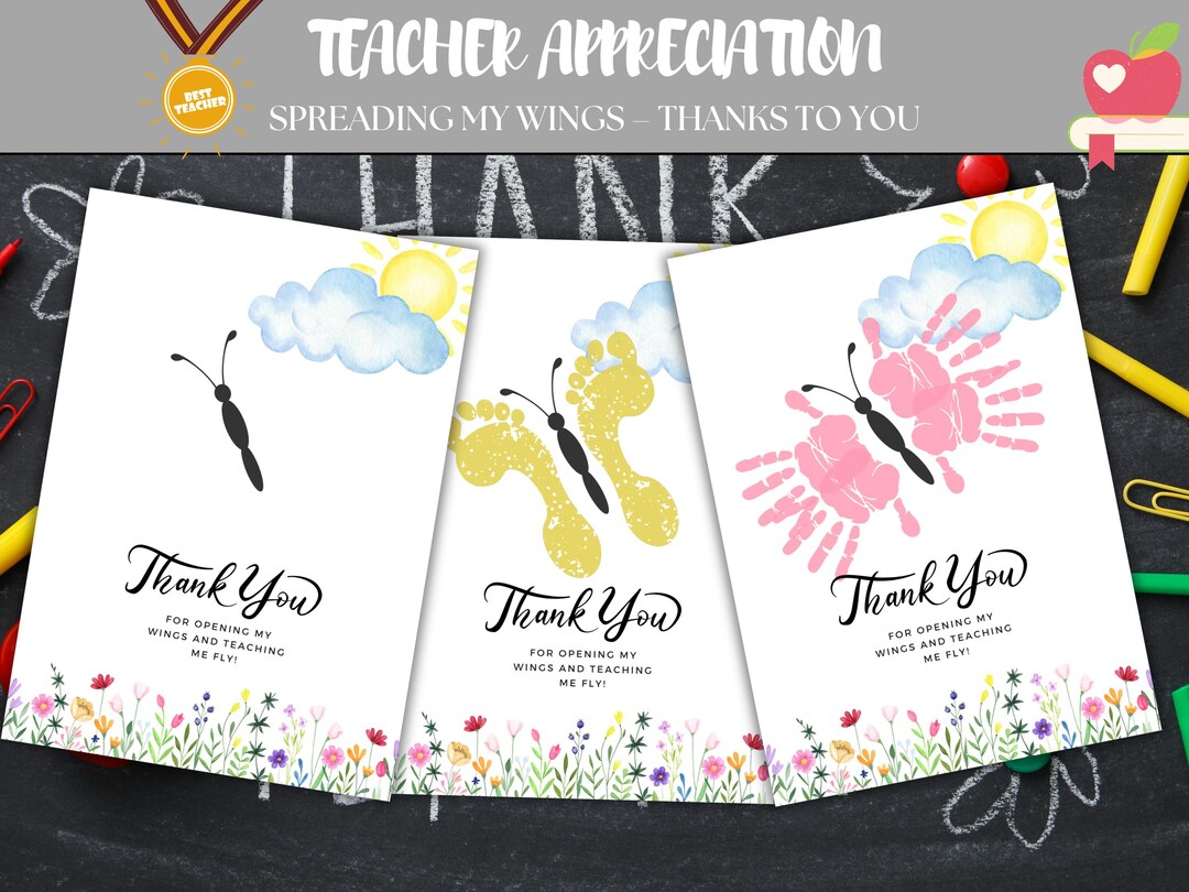 Spreading My Wings Handprint Art, Teacher Appreciation Craft, Gift for ...