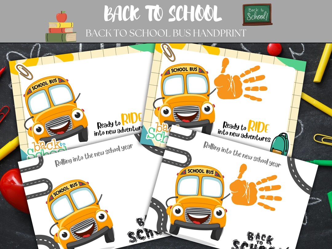 Back to School Bus Handprint Art, First Day Sign (digital Download) - Etsy