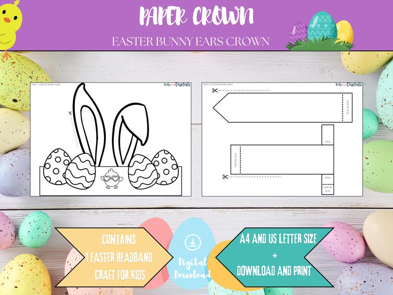 DIY Easter Bunny Headband for Kids – Printable Paper Crown for Spring ...