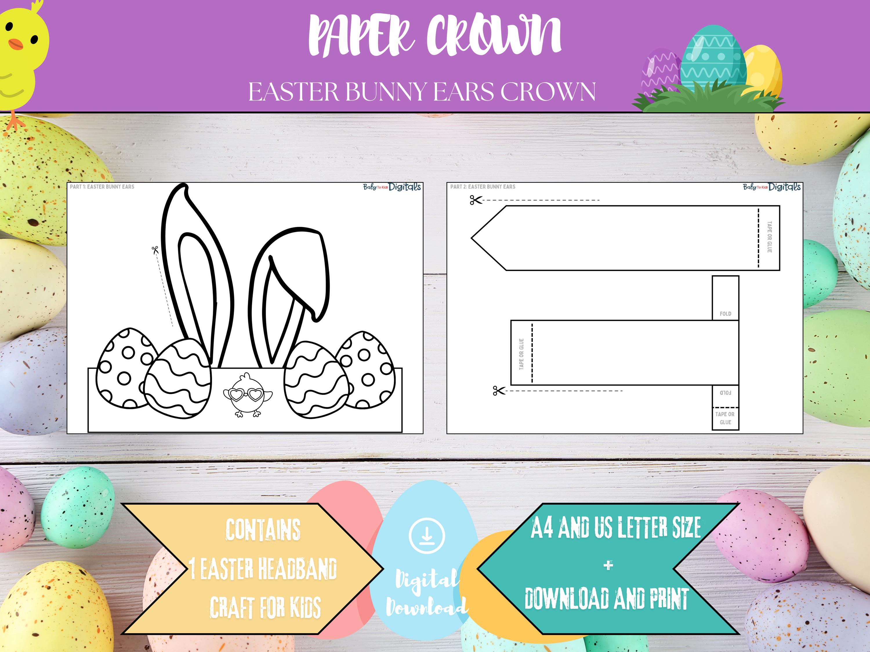 DIY Easter Bunny Headband for Kids – Printable Paper Crown for Spring ...