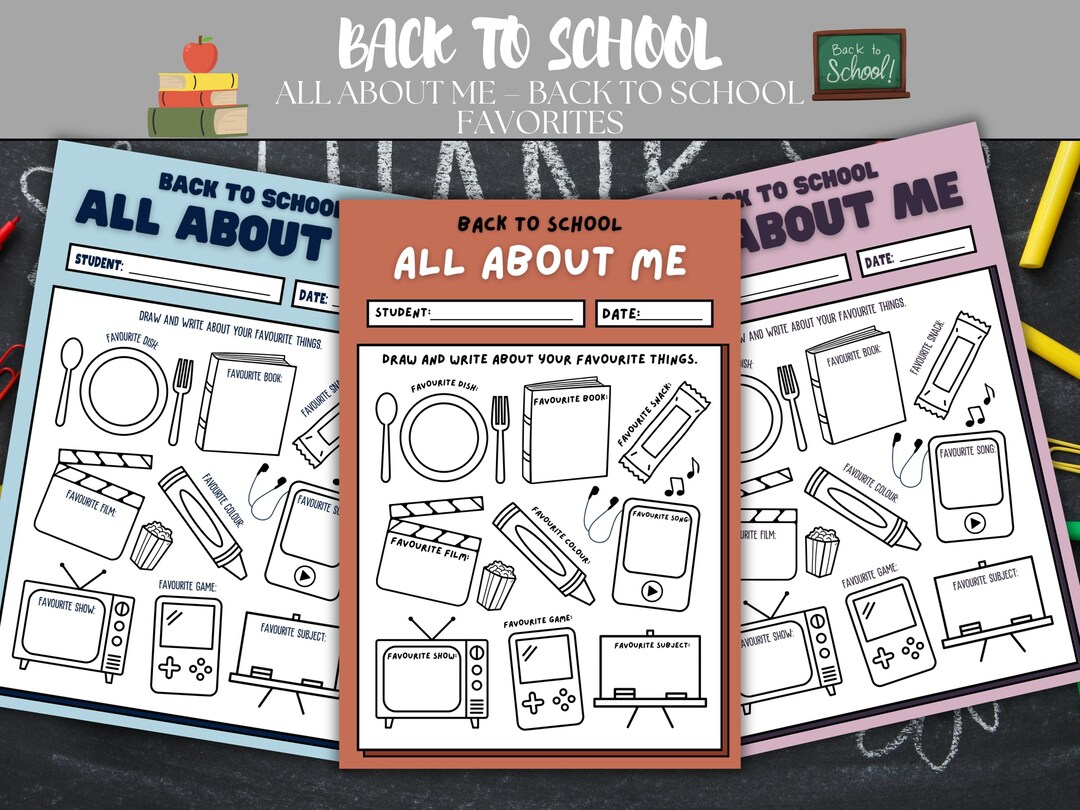 All About Me Worksheet, Back to School Printable Activity (digital ...