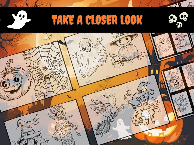 Halloween Coloring Pages for Kids | Digital Download | Fun & Spooky ...