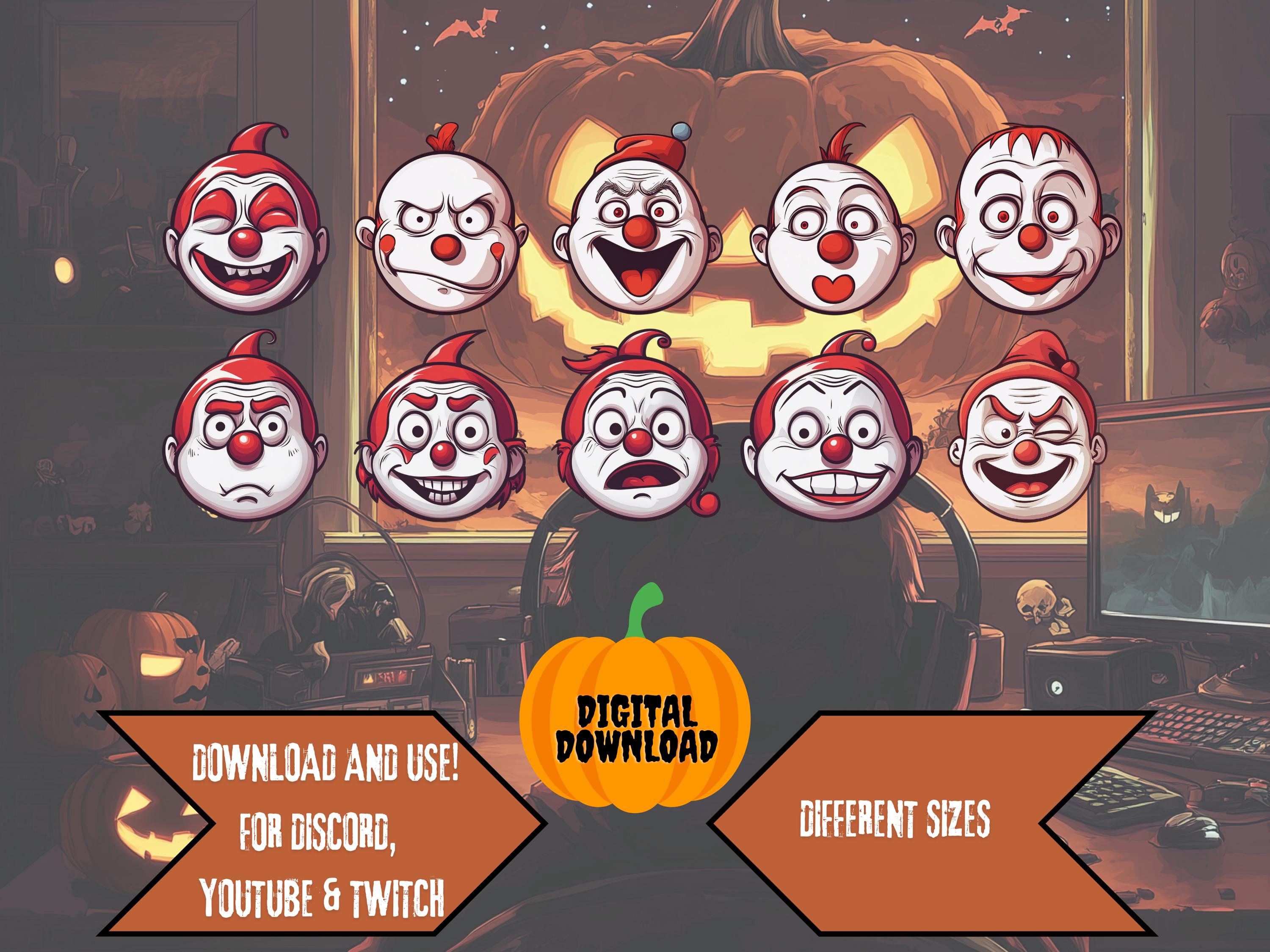 Clown Emotes Pack for Twitch, Discord and Youtube | Spooky & Fun ...