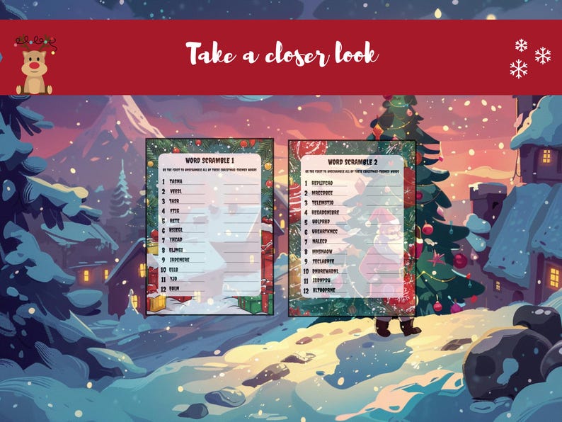 Christmas Word Scramble Game: Gifts & Ornaments (printable PDF) - Etsy