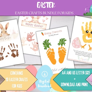 Easter Handprint Footprint Art Craft Bundle – Fun DIY Kids Craft, Baby ...