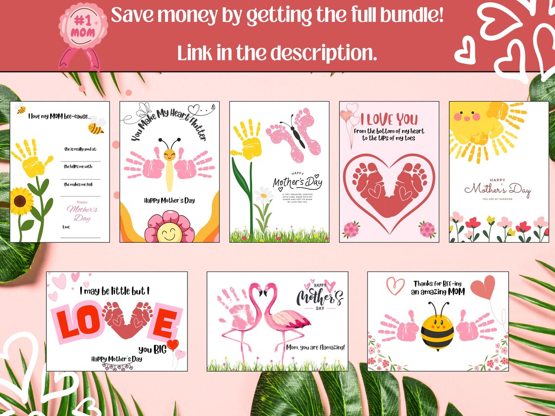 Bee Mother's Day Handprint Craft: DIY Gift for Kids (instant Download ...