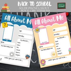Printable All About Me Phone Template for Boys & Girls, First Day of ...