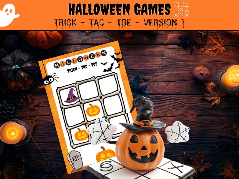 Trick-tac-toe Halloween Game | Digital Download | Spooky Tic-tac-toe ...