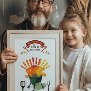 BBQ Handprint Father's Day Craft, Printable Grill Keepsake for Toddlers ...
