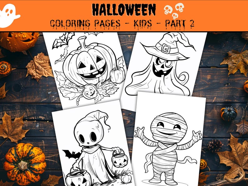 Halloween Coloring Pages for Kids: Spooky Printable Crafts (digital ...