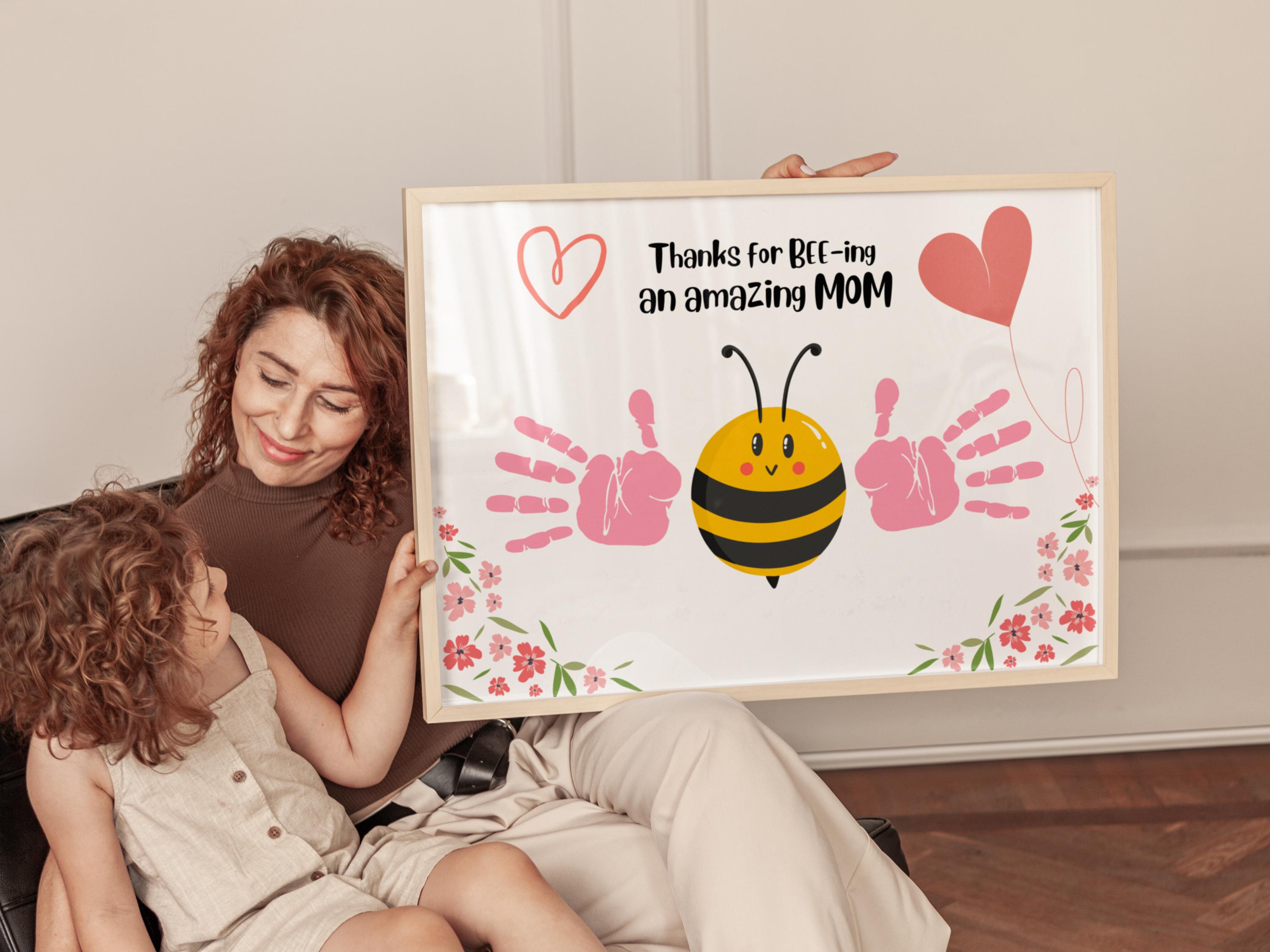 Printable Mother's Day Handprint Craft for Kids, Thanks for Bee-ing an ...
