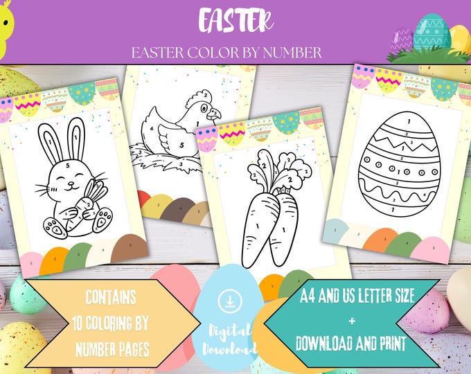 Easter/spring Color by Code-simple Math - Etsy Canada