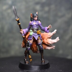 32mm Female Kitsune Fighter Miniature by Galaad Tabletop D&D Fantasy ...