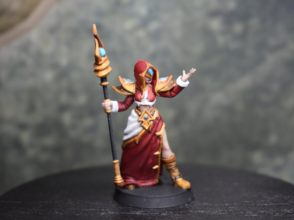 32mm Female Mage Miniature by Galaad Tabletop D&D Fantasy Resin Printed ...
