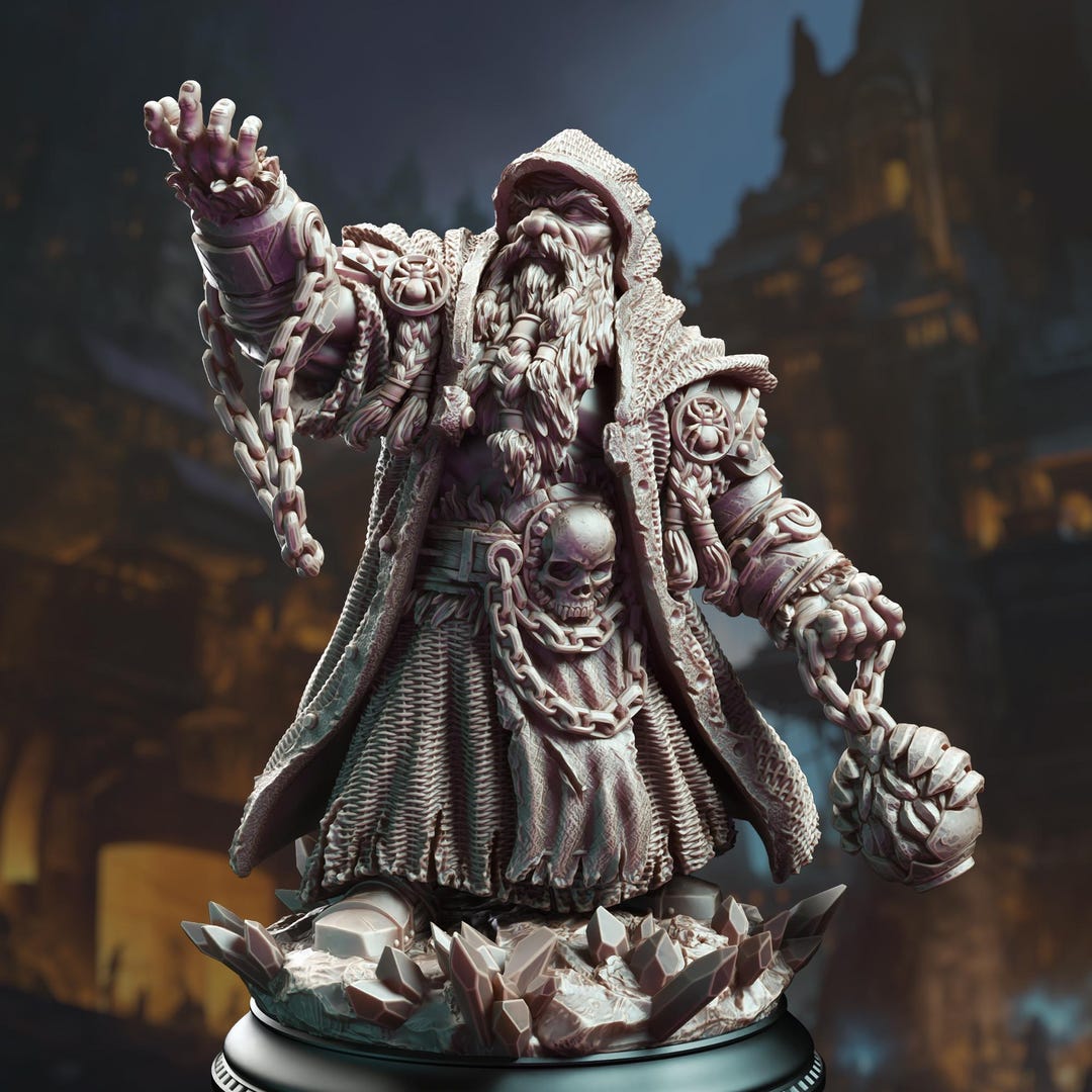 32/75mm Dark Dwarf Rune Sorcerer by DM Stash Tabletop D&D Fantasy Resin ...