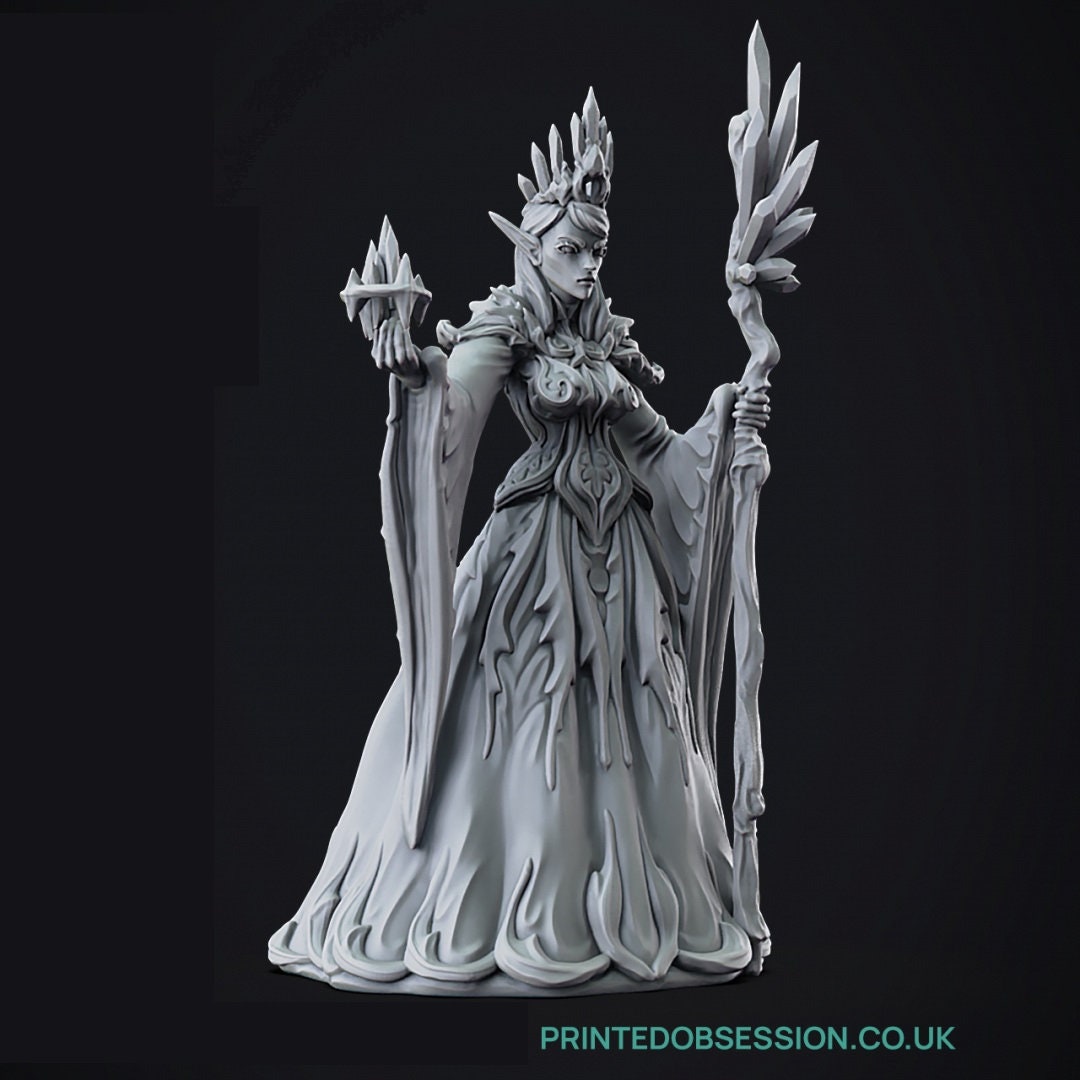 32mm Female Eladrin Elf Miniature by Printed Obsession Tabletop D&D ...