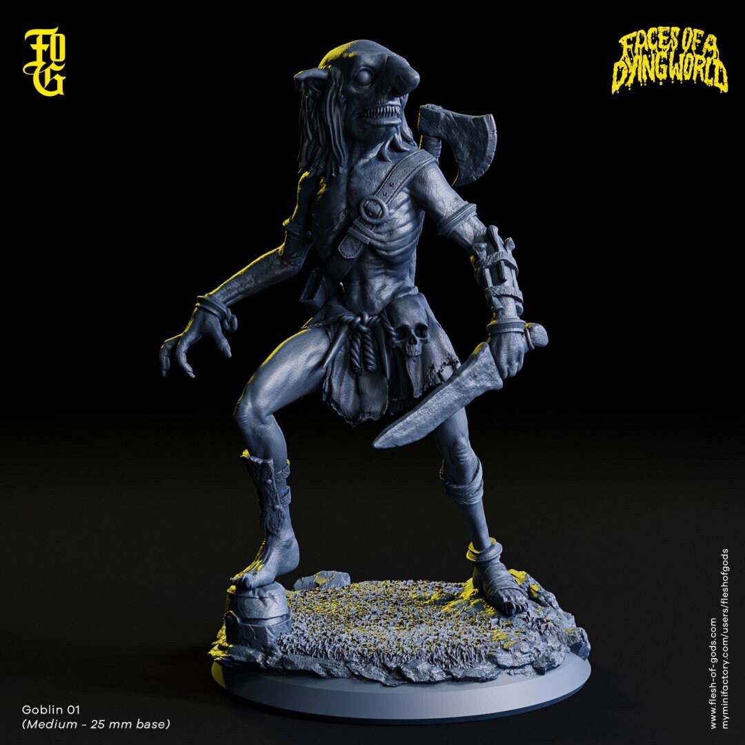 32mm Goblin With Dagger Faces of a Dying World Mork Bork Theme by Flesh of Gods Tabletop D&D ...