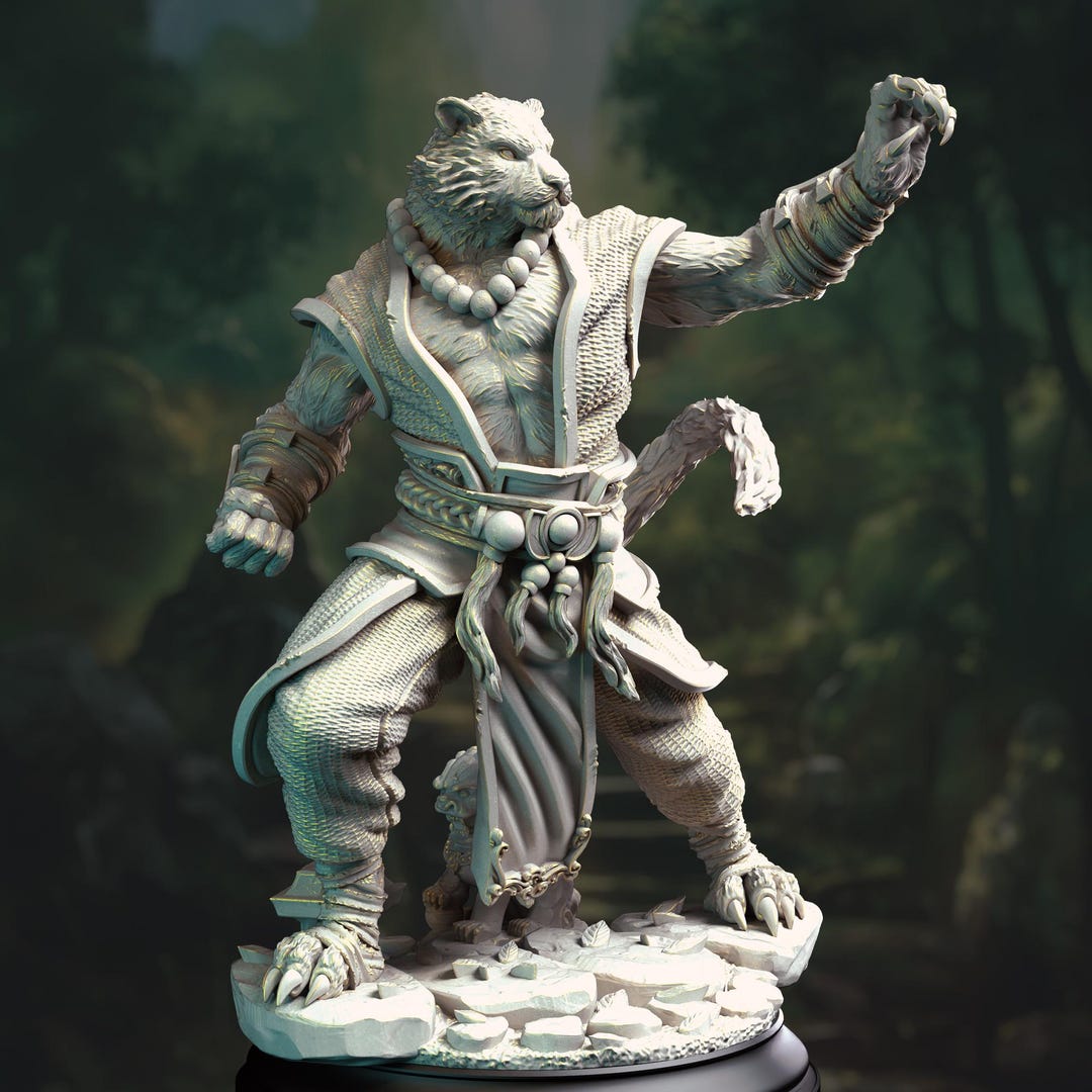 32/75mm Tabaxi Leonin Monk by DM Stash Tabletop D&D Fantasy Resin ...
