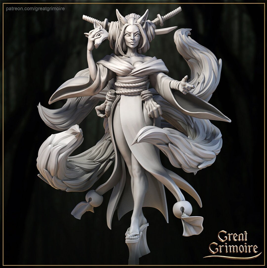 32mm Kitsune Blade of the Forest by Great Grimoire Tabletop D&D Fantasy ...