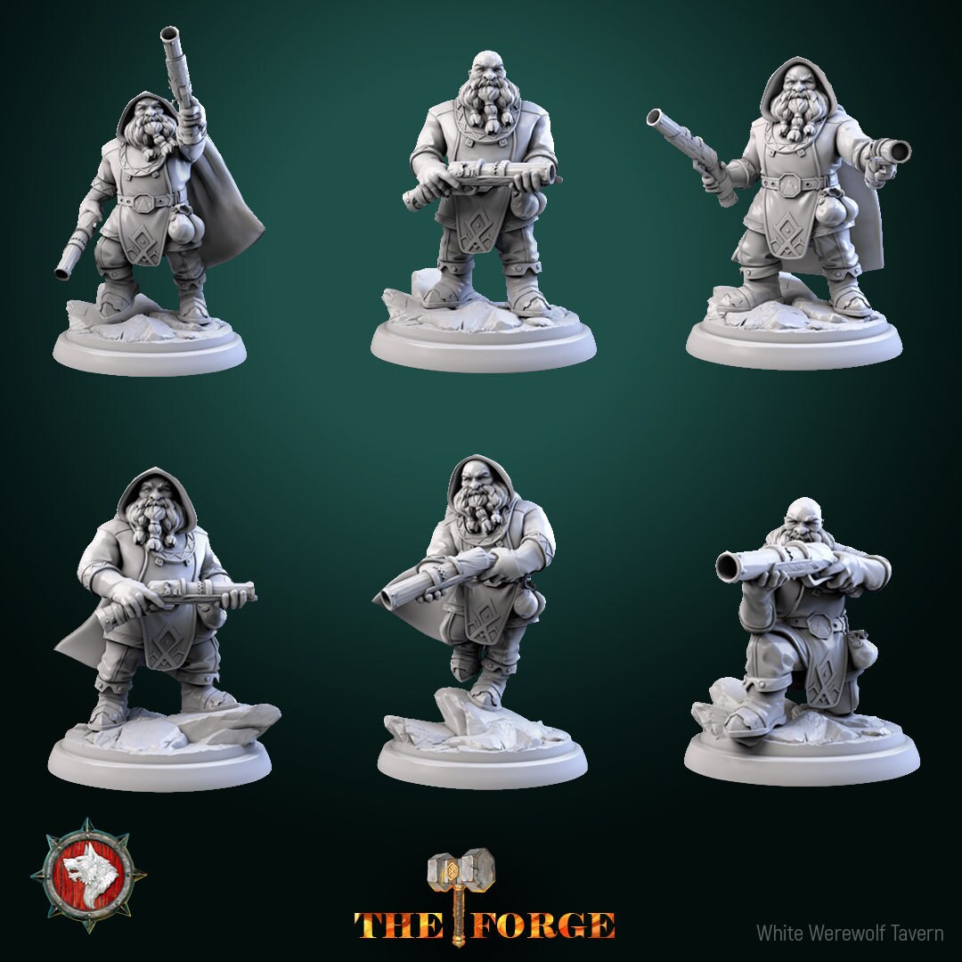 32mm Male Gunslinger Dwarves Dwarf Hunter by White Werewolf Tavern ...