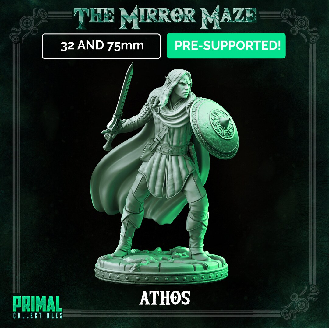 32/75mm Male Elf Athos - the Mirror Maze by Primal Collectibles ...