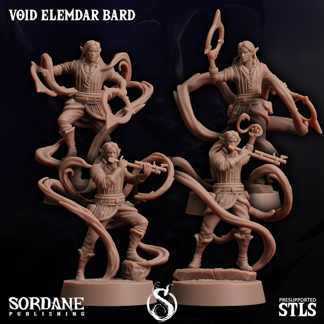 32mm Void Elf Bard Miniature by Sordane/arcane Minis Tabletop D&D ...